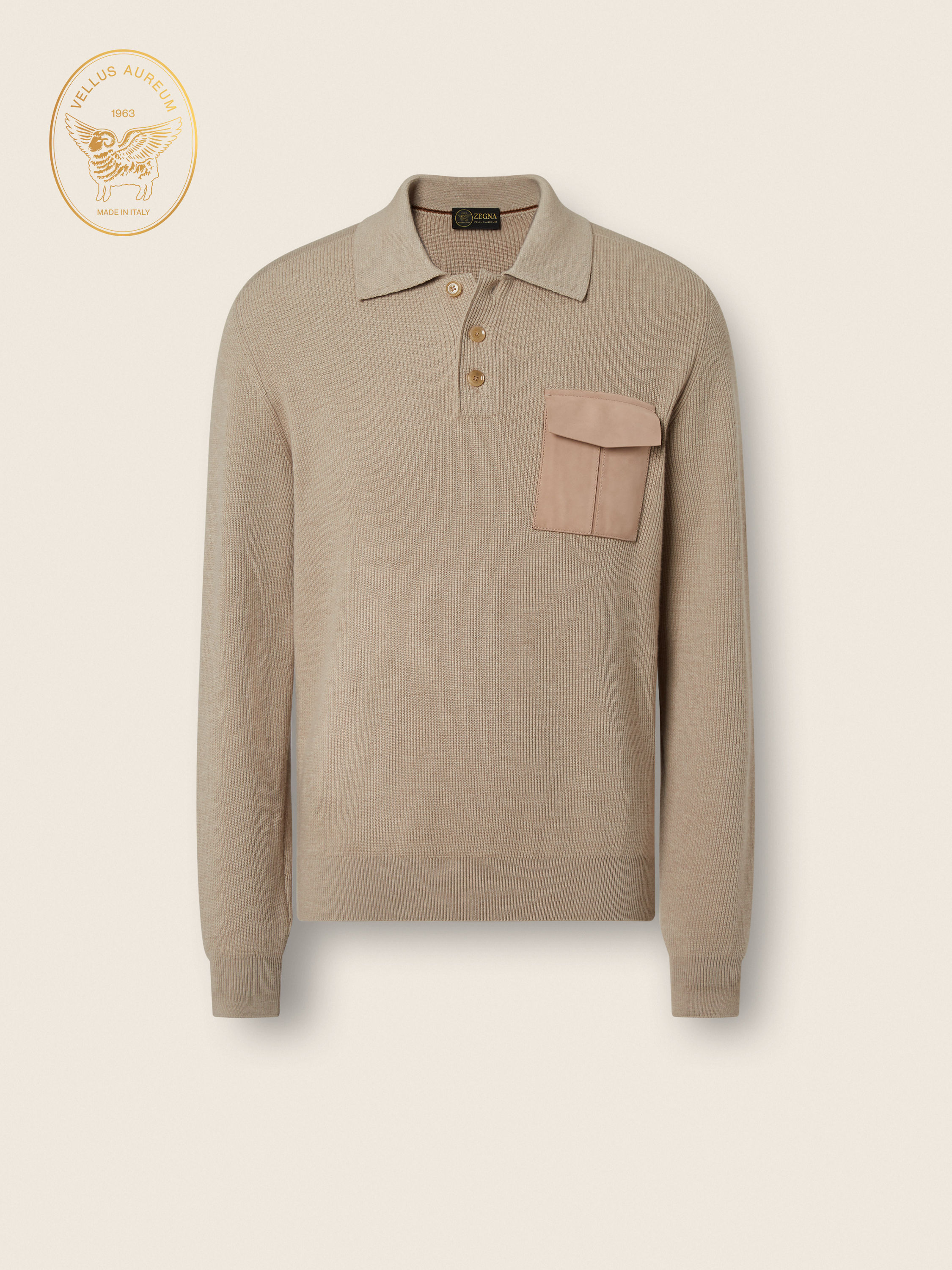 浅灰褐色 Vellus Aureum Polo 衫 SS26 37137425 | Zegna CN
